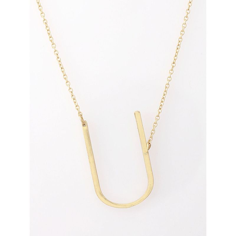 Buy Tipsyfly Slanted Alphabet Necklace-Letter U Online