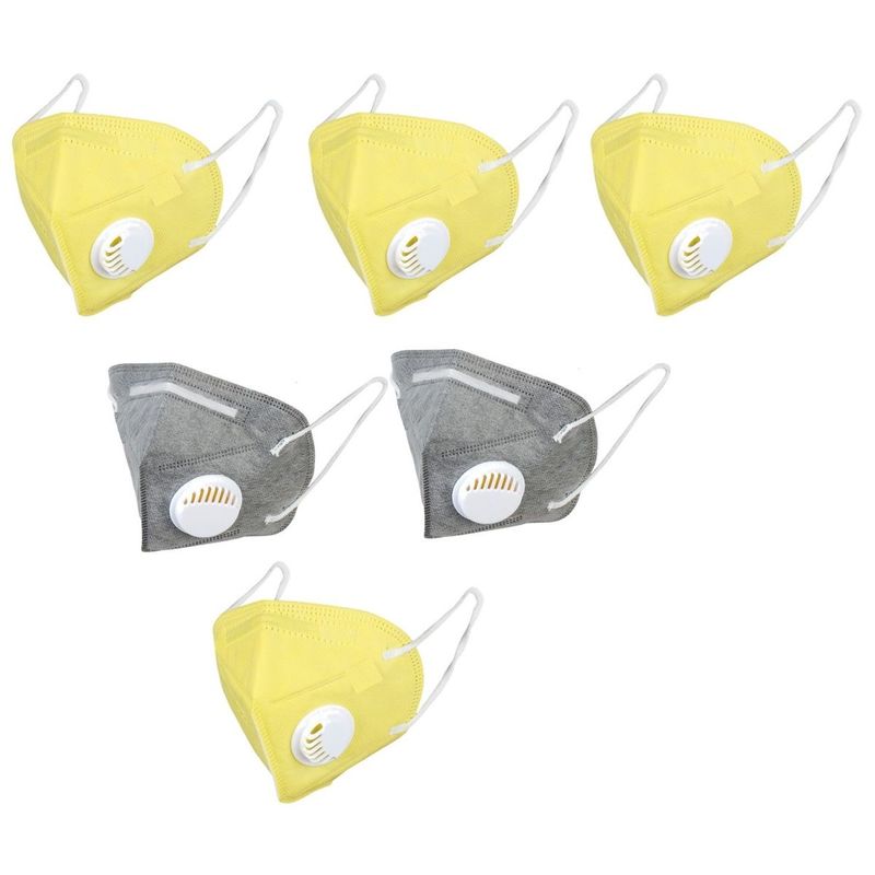Buy OOMPH Pack Of 6 Kn95/n95 Anti-pollution Reusable 5 Layer Mask Color ...