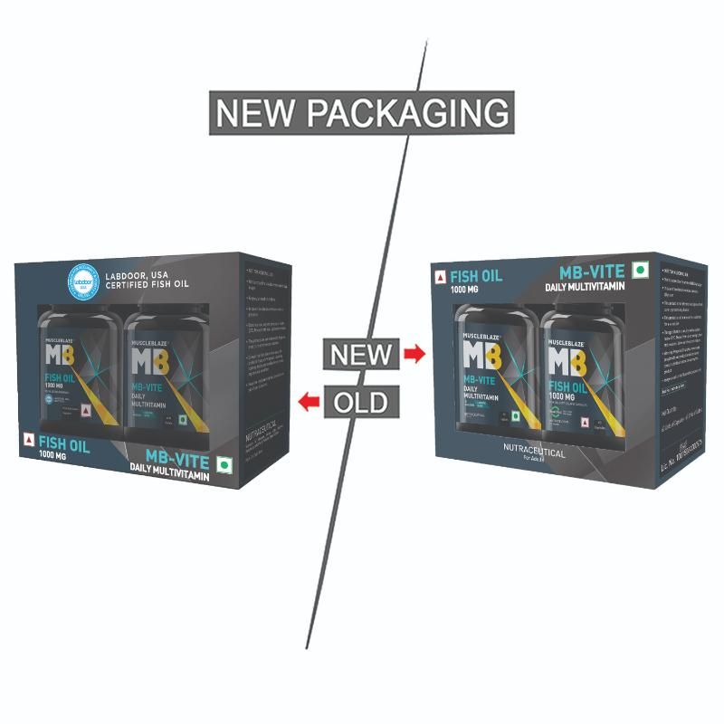 Buy MuscleBlaze Mb- Vite & Fish Oil 1000mg Tablets Combo Pack Online