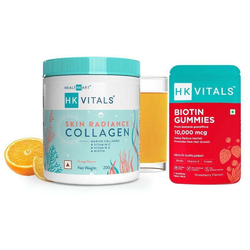 HealtHKart HK Vitals Skin Radiance Collagen - Orange With Biotin Hair ...
