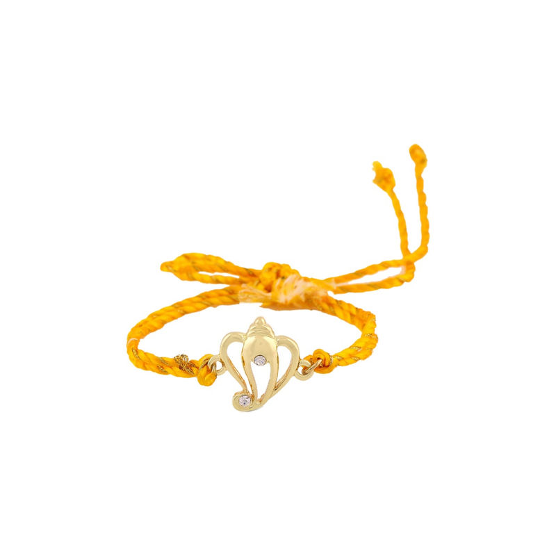 Buy Estele Gold Plated Aadi Dev Designer Rakhi with Austrian Crystals ...