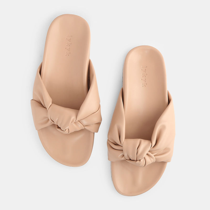 Buy IYKYK by Nykaa Fashion Trendy Blush Pink Knot Design Sliders Online