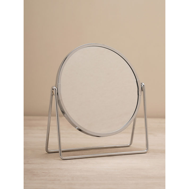 Buy Pure Home + Living Silver Double Sided Metal Vanity Mirror Online