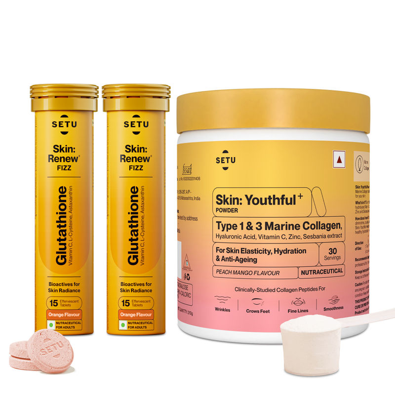 Buy Setu Skin Radiance Combo - Glutathione Tablets with Marine Collagen ...