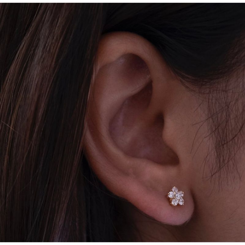 Buy ANUSHKA JAIN JEWELLERY White 925 Micro Star Studs Online