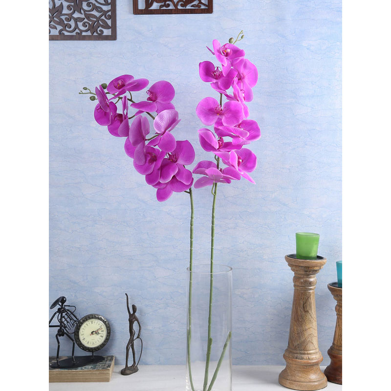 Buy Fourwalls Artificial Decorative Real Touch Orchid Flower Sticks (95 ...