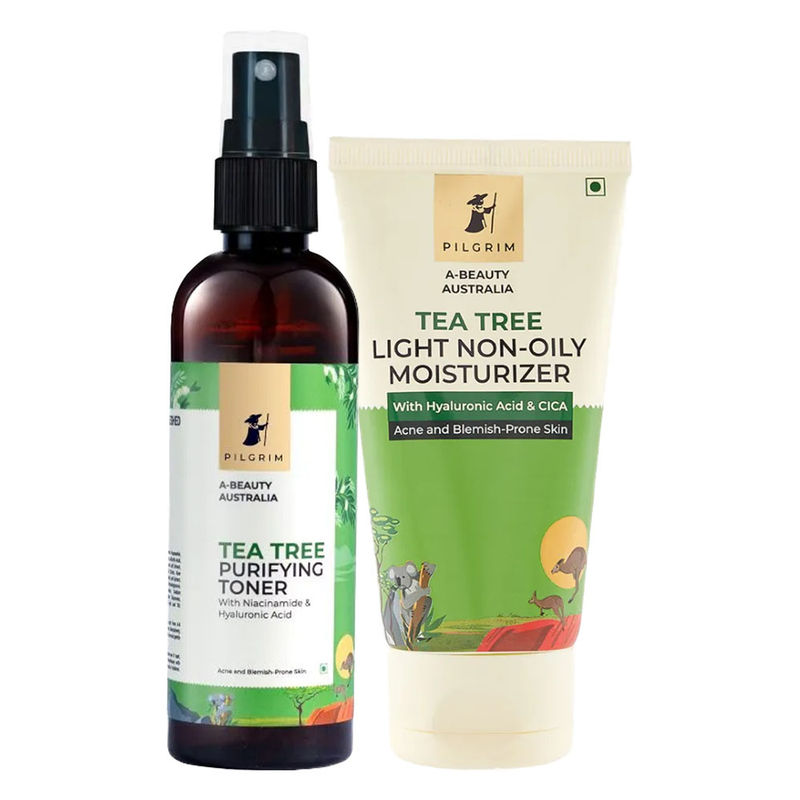 Buy Pilgrim Tea Tree Face Care Combo With Face Wash, Toner, And Non ...