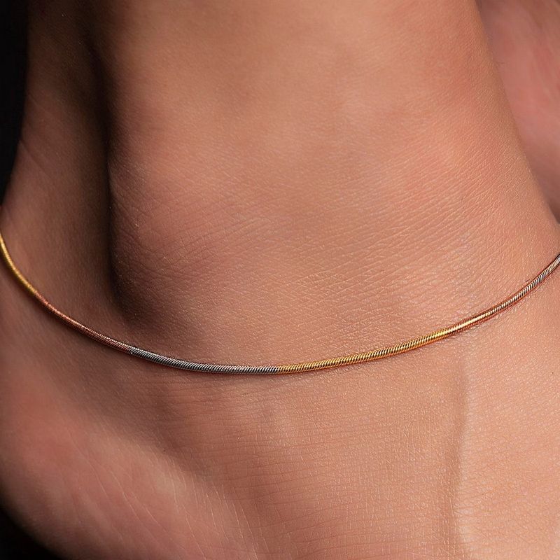 Buy Zavya Minimal Chain Dual Tone 925 Sterling Silver Anklet - Single ...