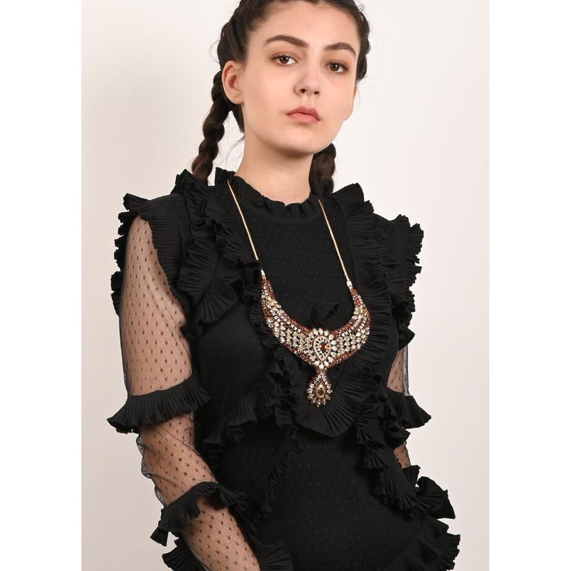 Buy Odette Golden Crystal Necklace Set Online