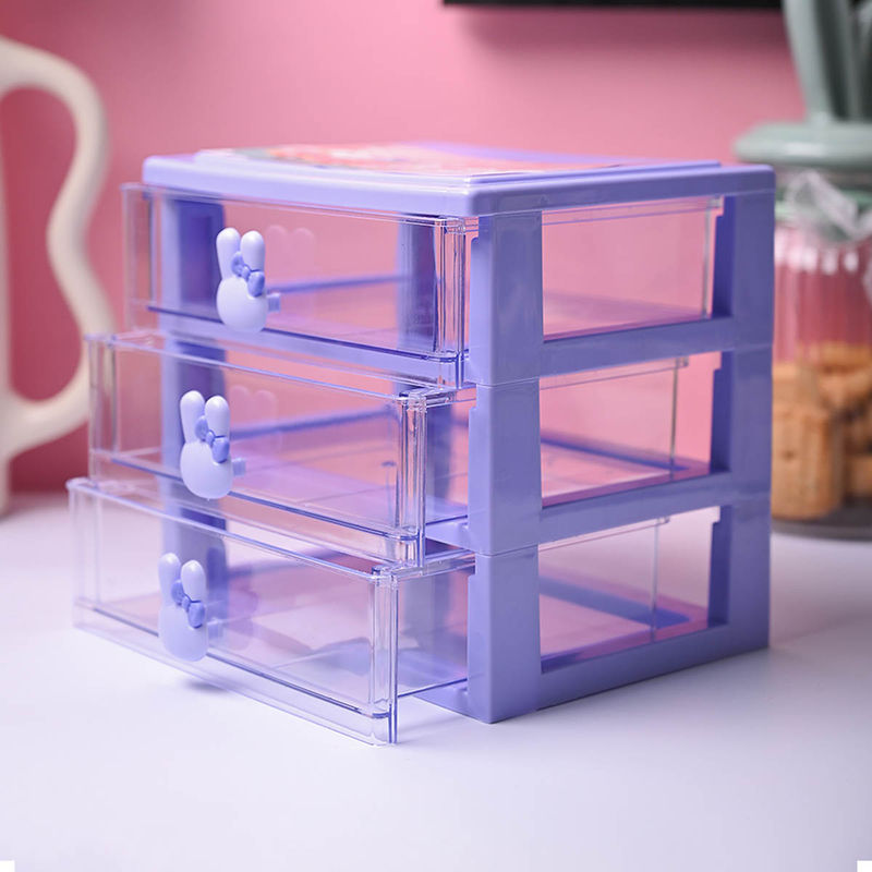 Buy Voncasa Stylish Purple 3 Layer Drawer Online