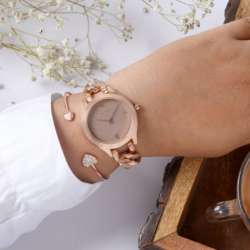 Buy Joker & Witch Tori Rose Gold Watch Bracelet Stack (L) Online