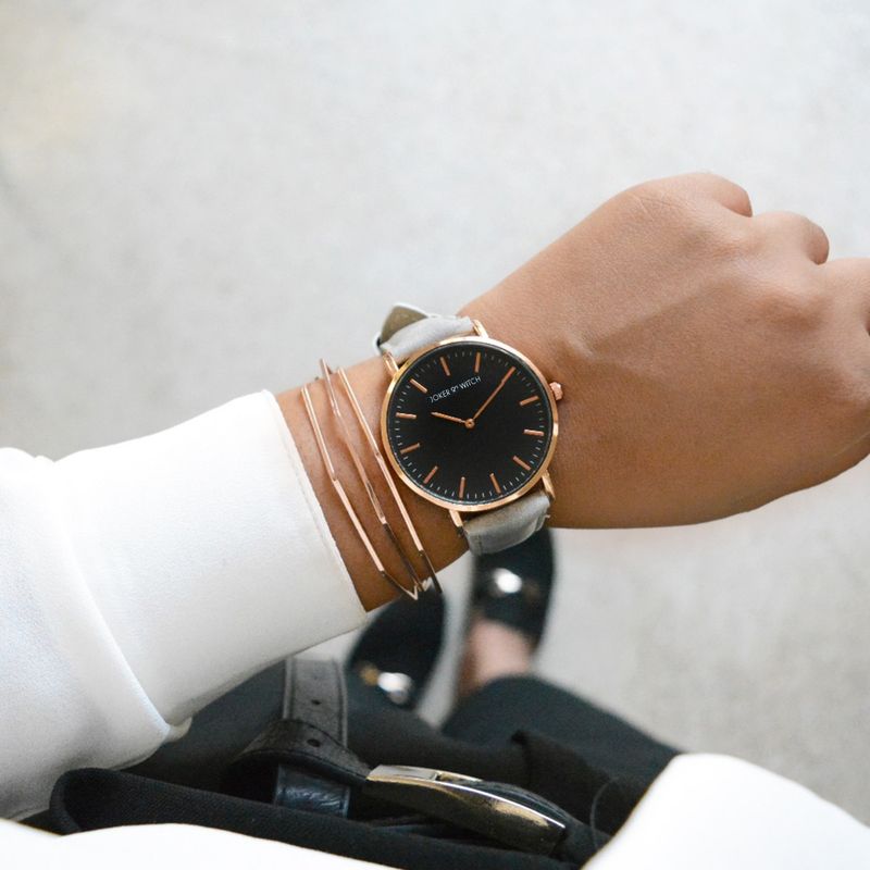 Buy Joker & Witch Grey Is The New Black Bracelet Stack Watch Set (L) Online