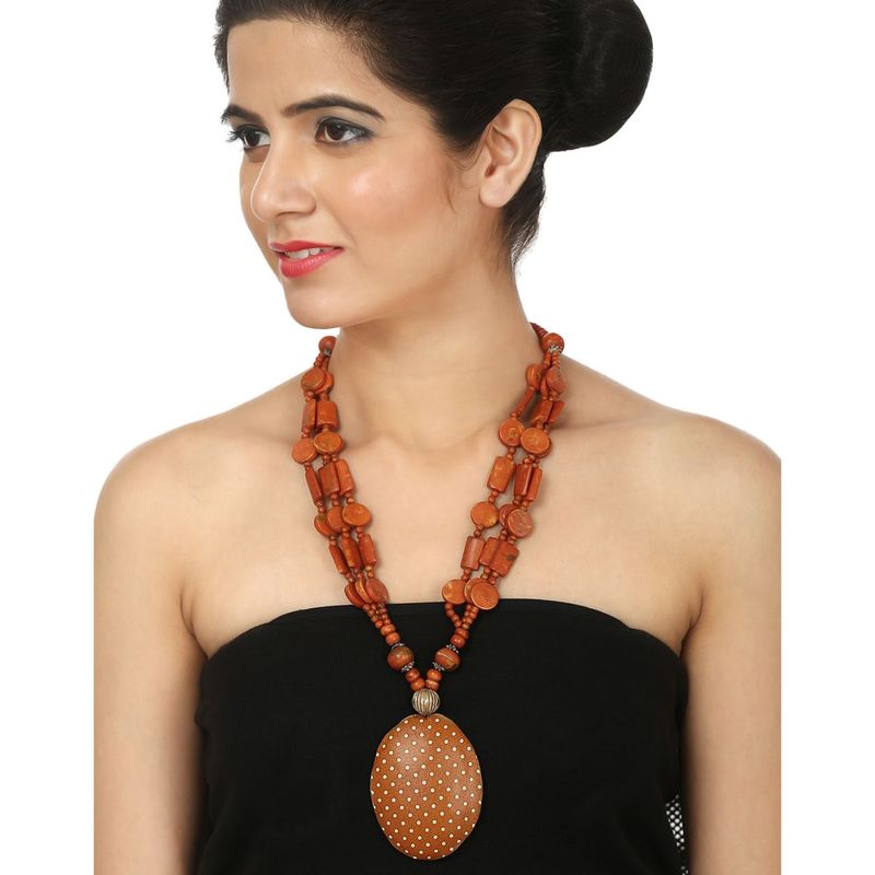 Buy Prita Designer Orange Necklace Online