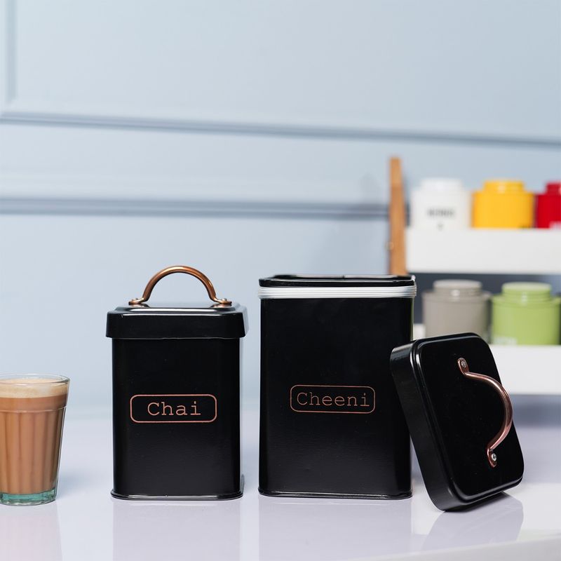 Buy Voncasa Chai Jar(1 Liter) And Chini Jar(1.9 Liters) (Set of 2) Online