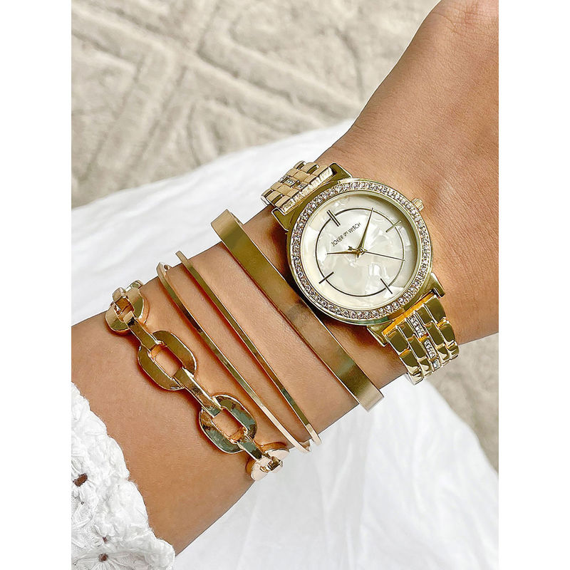 Buy Joker & Witch Renee Gold Watch Bracelet Stack-JWBS747 (L) Online