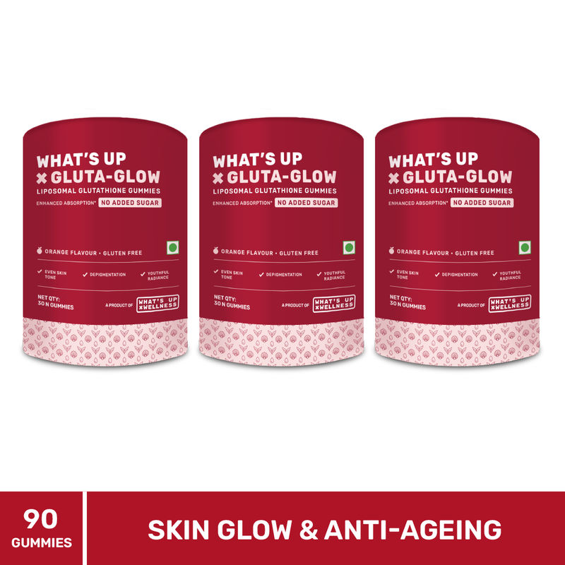 Buy What's Up Wellness Gluta-Glow Gummies - Orange (Pack of 3) Online
