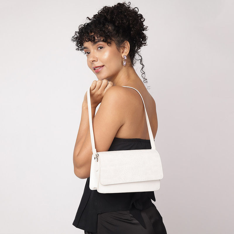 Buy Fastrack White Structured Shoulder Bag for Women Online