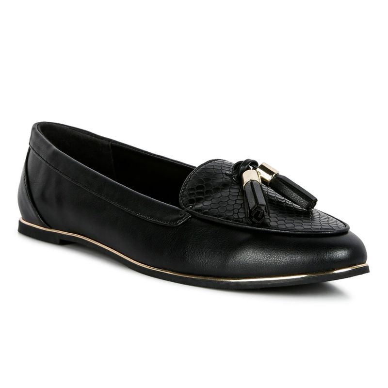Buy London Rag Solid Black Loafers Online