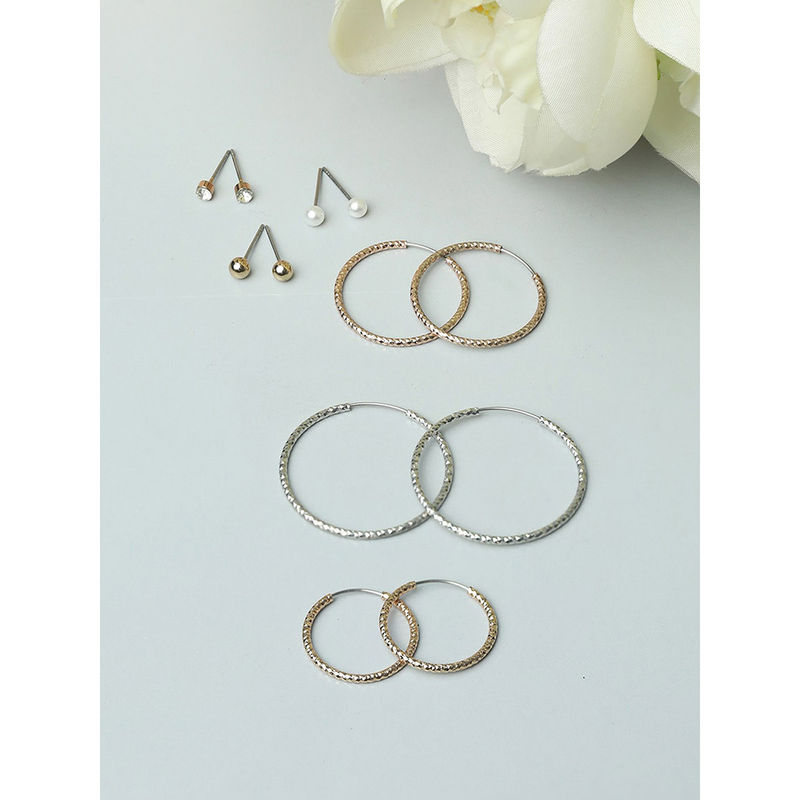 Buy PRITA Minimal Studs & Hoop Earring Set Online