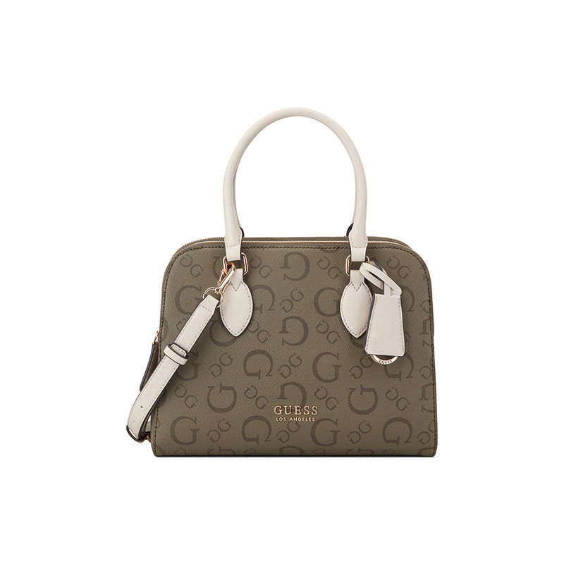 Buy Guess Olive Monogram Delphina Shoulder Bag with Detachable Strap Online