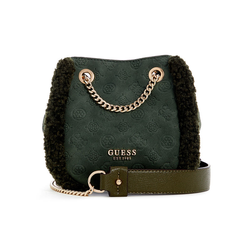 Buy Guess Green Fur Logo Davika Convertible Crossbody Bag Online