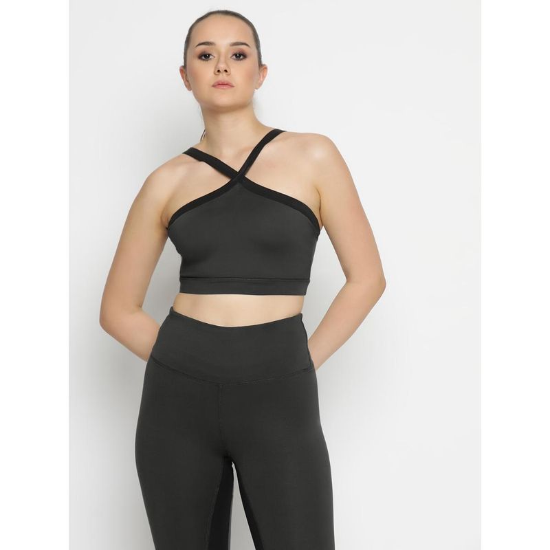 Buy Wear Jukebox Radiant Sports Bra for Girls and Women Charcoal Online