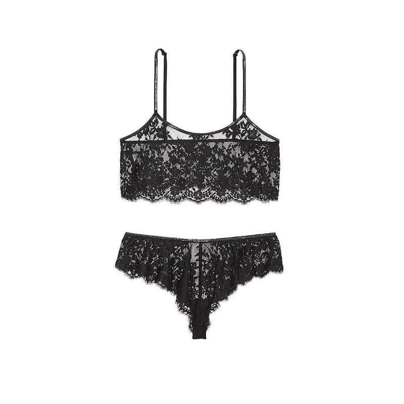 Buy Victoria's Secret Twinkle Strap Lace Bralette And Flutter Shorts ...