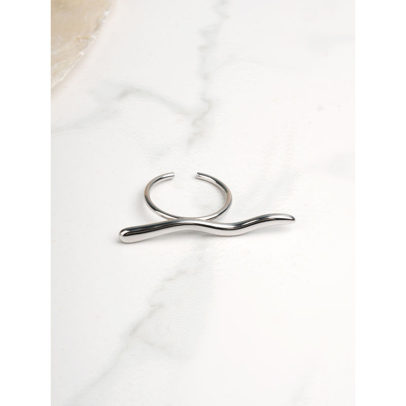 Buy Palmonas Delicate Wave Silver Ring for Womens Online