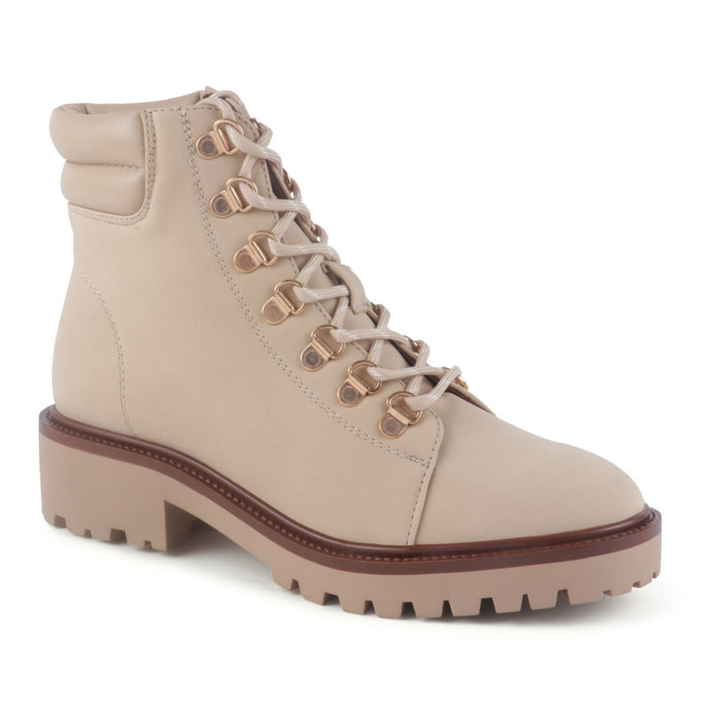 London Rag Beige Smooth Lace-up Boot: Buy London Rag Beige Smooth Lace ...