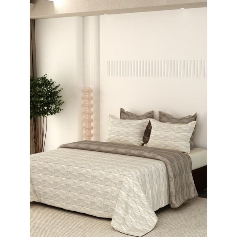 Buy LABHAM Premium 300Gsm Pure Cotton Solid Color (King) Size Bed Cover Beige Online