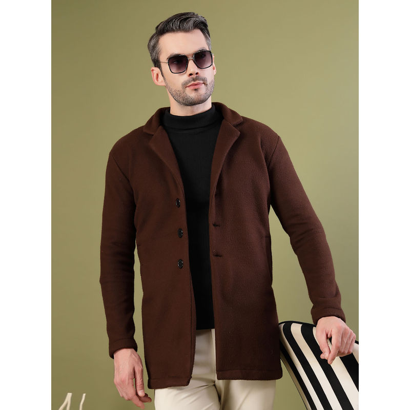 Buy RIGO Men Dark Brown Polar Fleece Coat Online