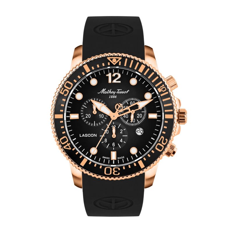 Buy Mathey-Tissot Swiss Made Lagoon Chronograph Quartz Black Dial Mens ...