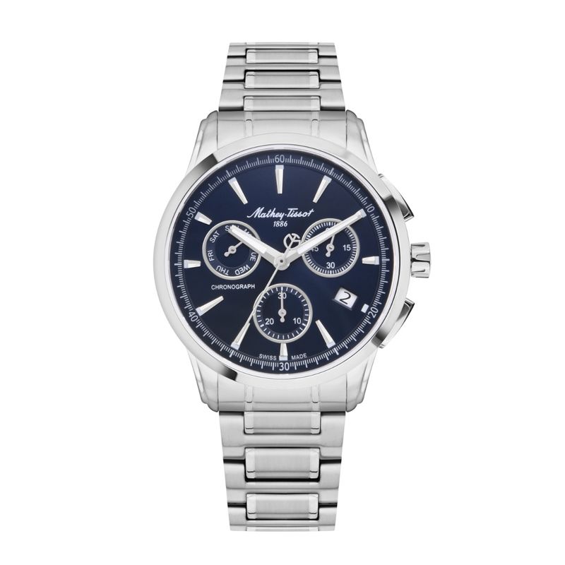 Buy Mathey-Tissot Swiss Made Lancelot Chronograph Quartz Blue Dial Mens ...