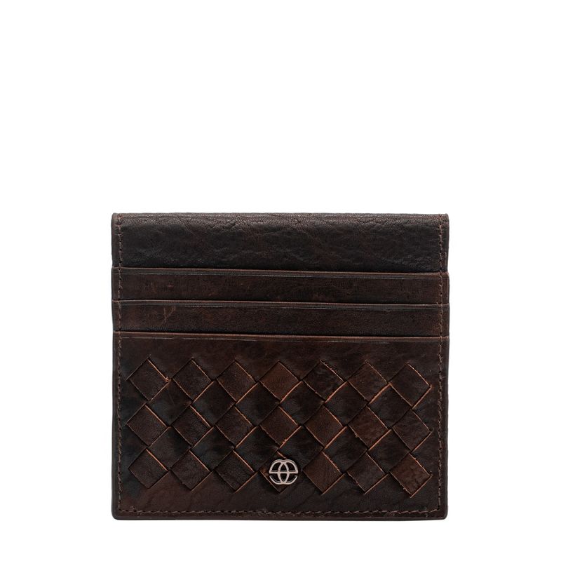 Buy Eske Alanis Brown Textured Handcrafted Genuine Leather Card Case 6 ...