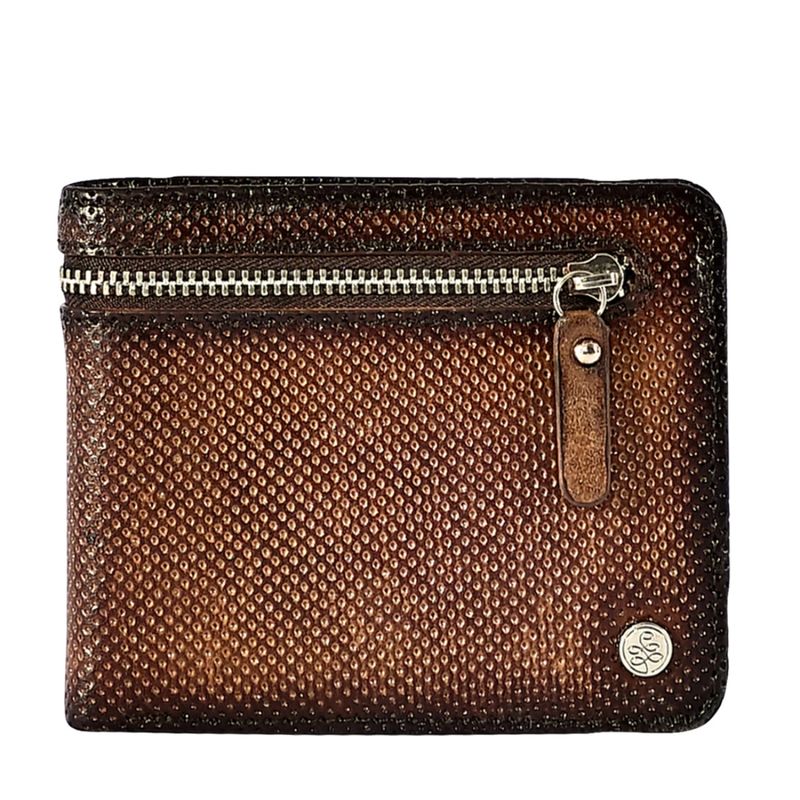 Buy Eske Rory Tan Textured Genuine Leather Mens Bifold Wallet Rfid 10 ...
