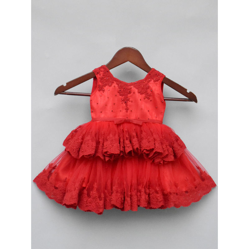 Fayon kids Red Embroidery Frock: Buy Fayon kids Red Embroidery Frock ...
