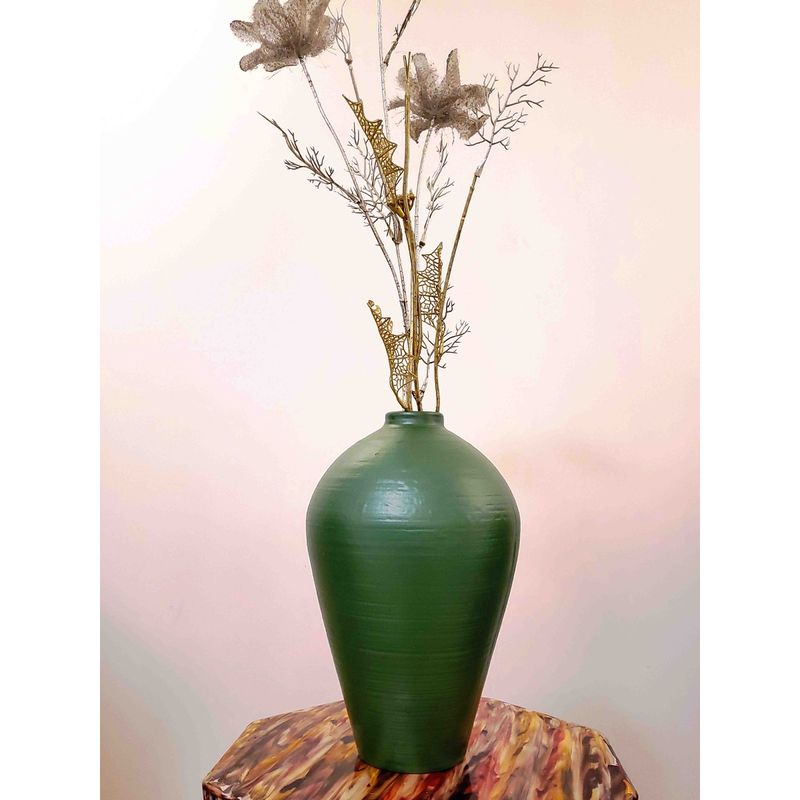 Buy Folkstorys Handmade Sage Green Prakrith Ceramic Bottle Online