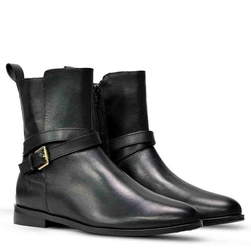 Buy Saint G Zola Black Leather Buckle Ankle Casual Boots Online