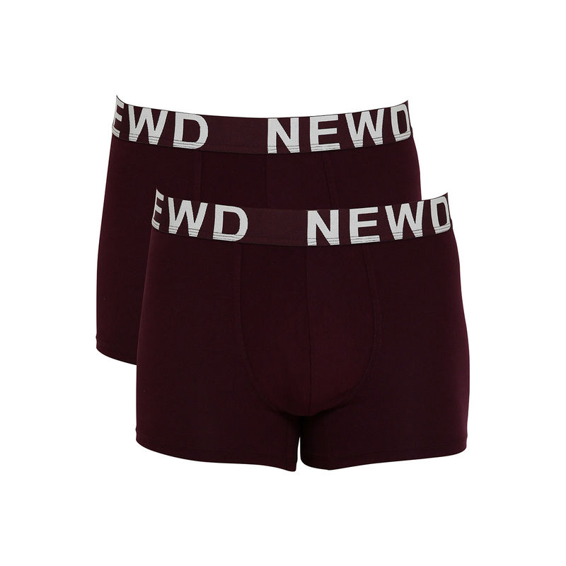 NEWD Solid Wine Underwear Trunk For Men's (pack Of 2) Maroon: Buy NEWD ...