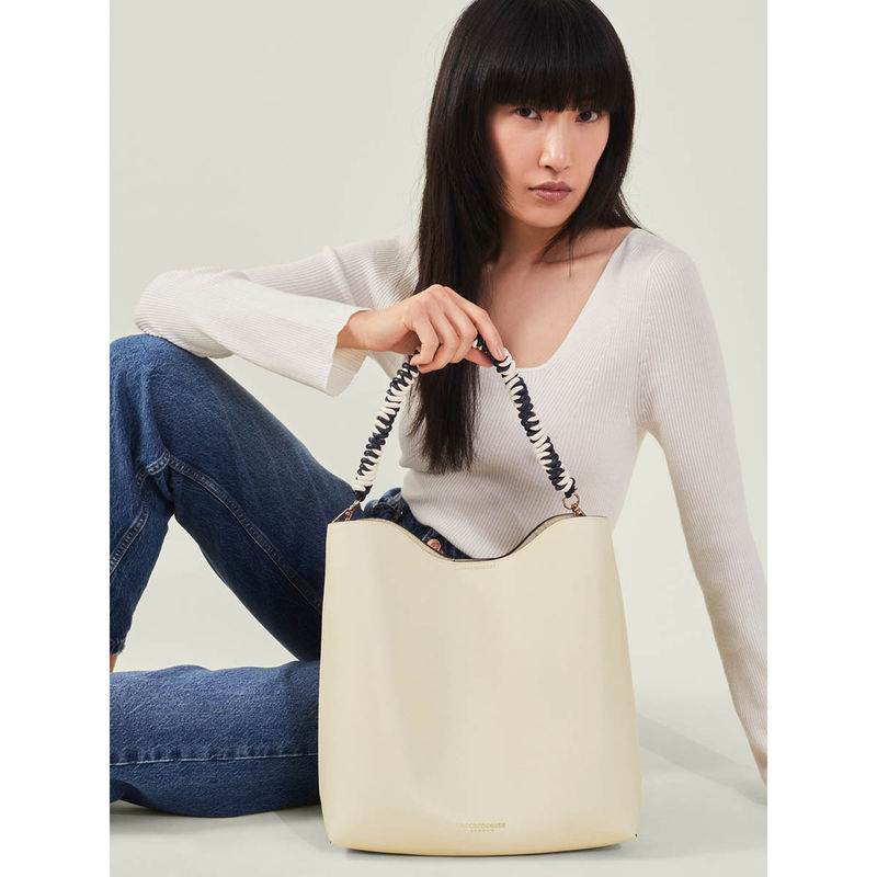 Buy Accessorize London Women's Cream 'rope Strap Shoulder Bag Online