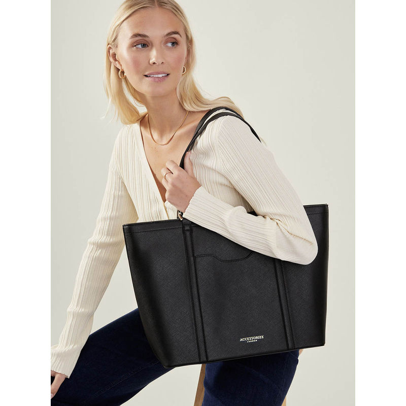 Buy Accessorize London Women's Black Laptop Tote Bag Online