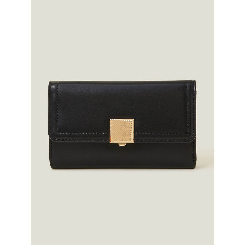 Buy Accessorize London Women's Black Square Push-Lock Wallet Online