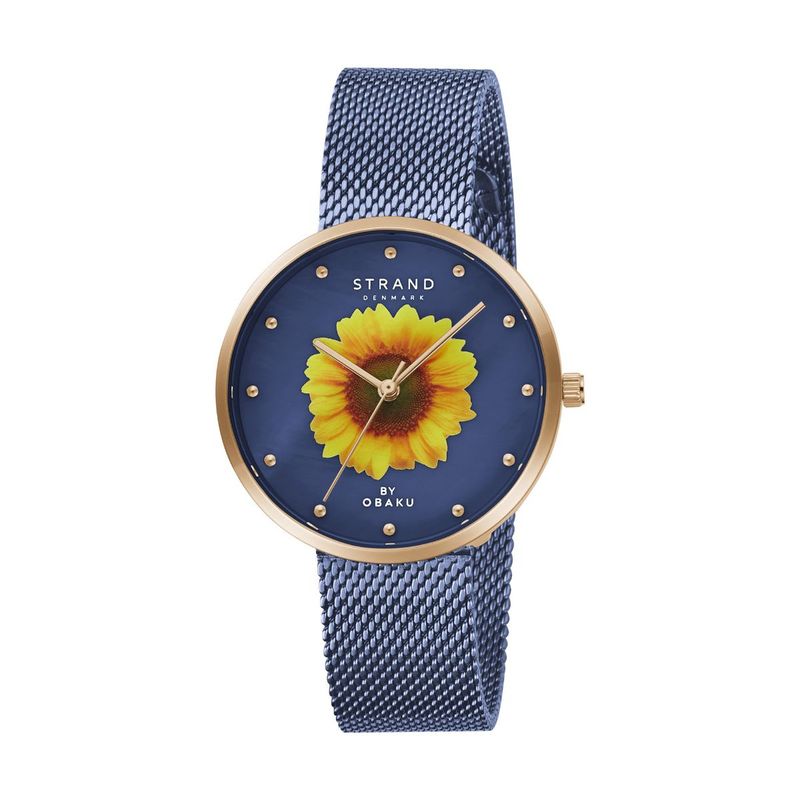 Buy Strand By Obaku Sunflower Ocean Blue Dial Quartz Watch For Women ...