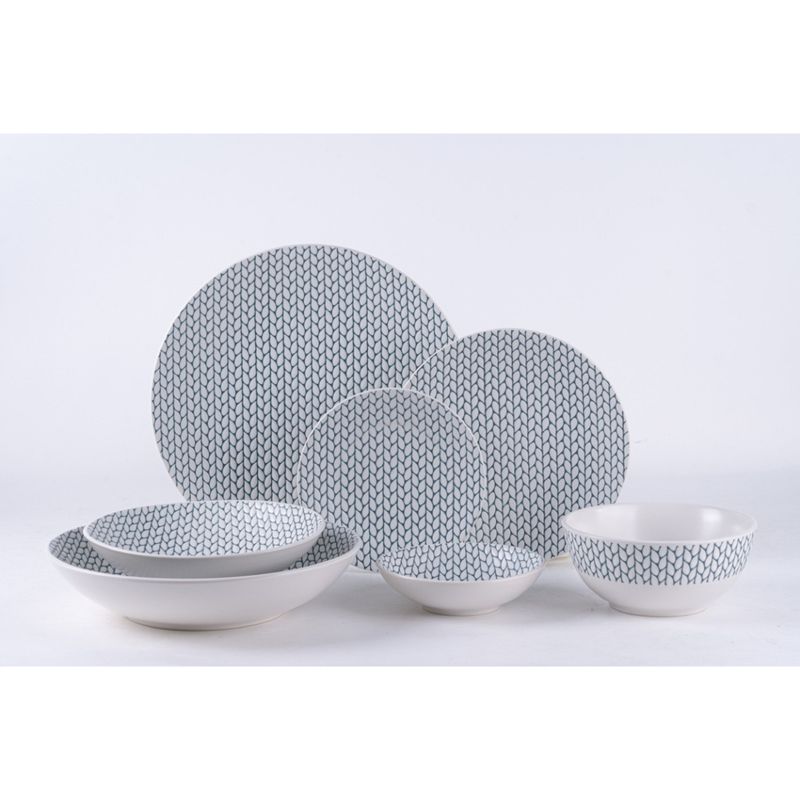 Buy HITKARI POTTERIES Blue Dew Dinner Set 21Pc Online
