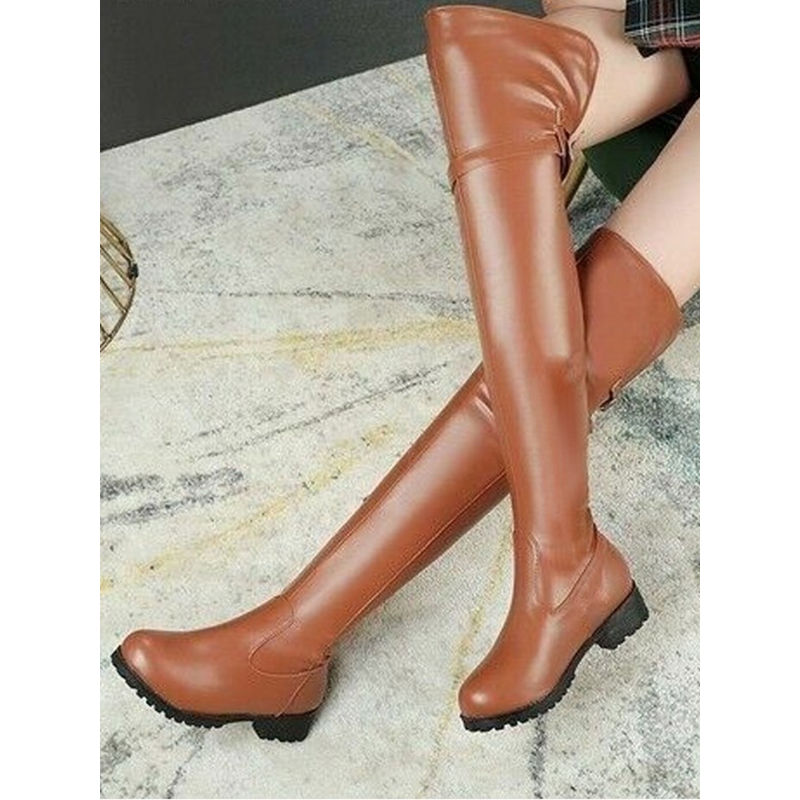 Buy Shoetopia Women Tan Solid Boots Online