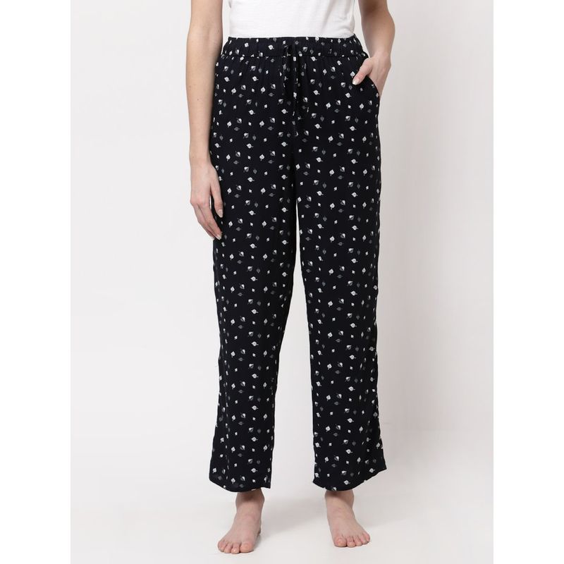 Buy Sweet Dreams Women Printed Black 100 Percent Cotton Pyjamas Online