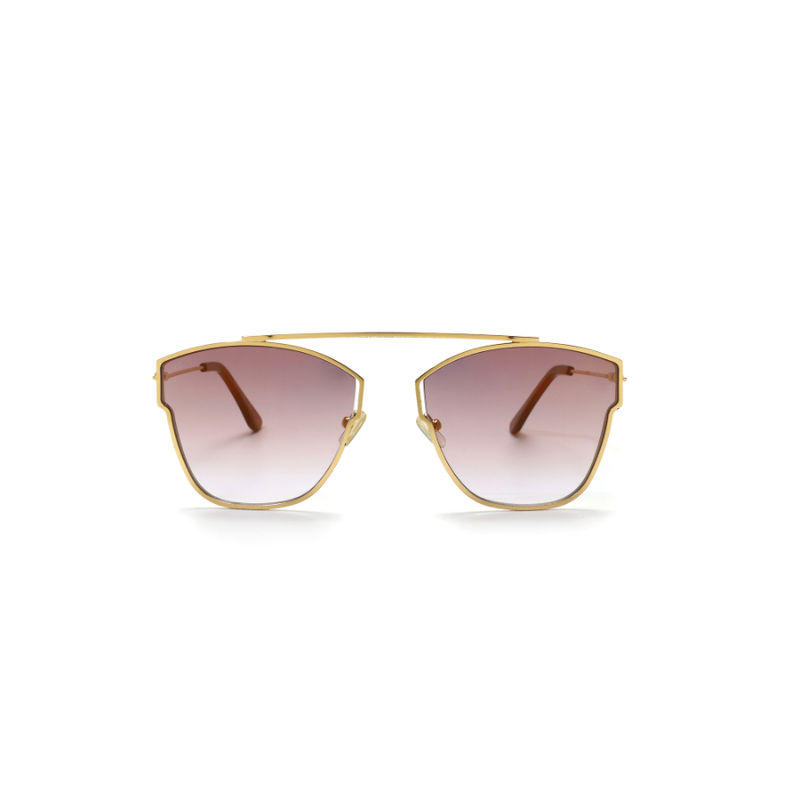 Buy French Connection Brown Lens Rectangular Sunglass Full Rim Gold ...