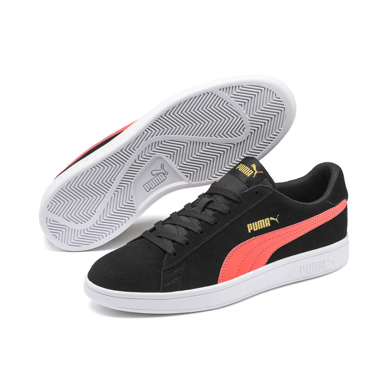 Buy Puma Smash V2 Black-Hot Coral Sneaker Online