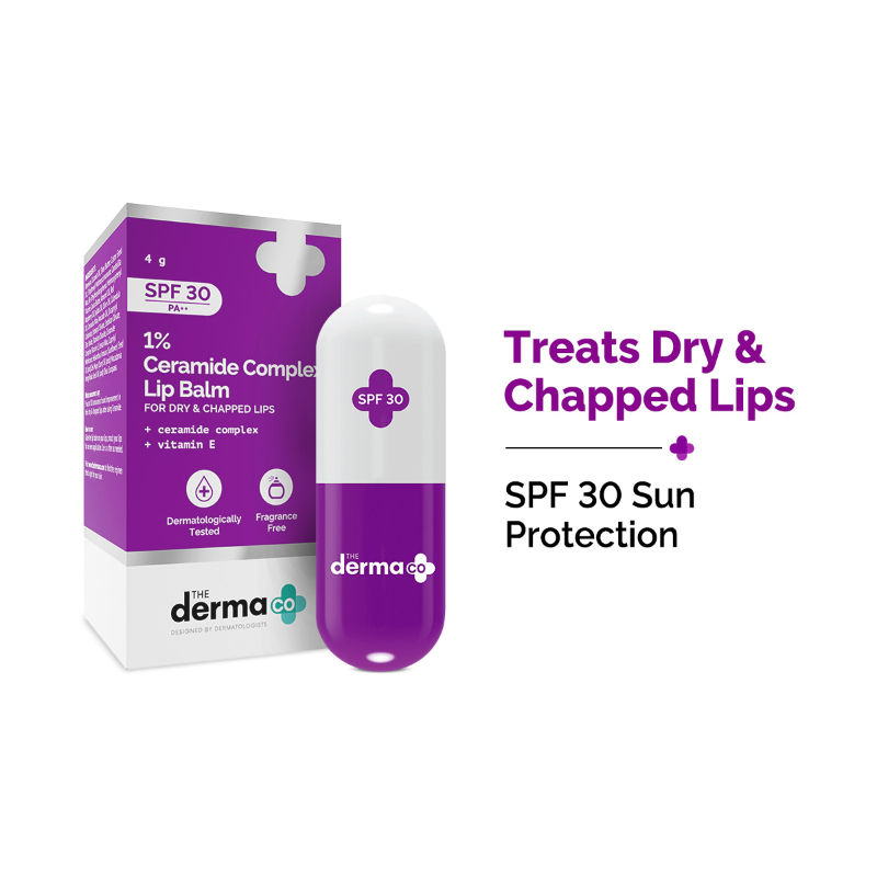 Buy The Derma Co Ceramides Lip Balm with SPF 30 PA+++ and Vitamin E for ...