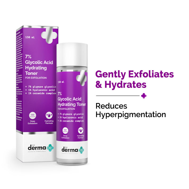 Buy The Derma Co 7% Glycolic Acid Hydrating Toner for Exfoliation and ...